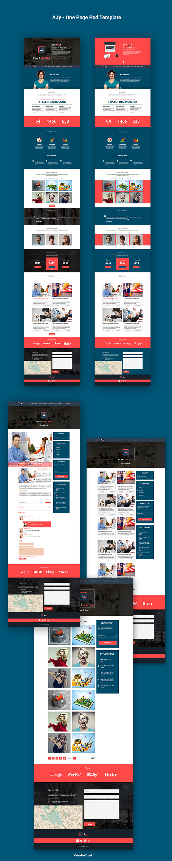 15+ Best One Page Website PSD Templates For Web Designers - 365 Web ...