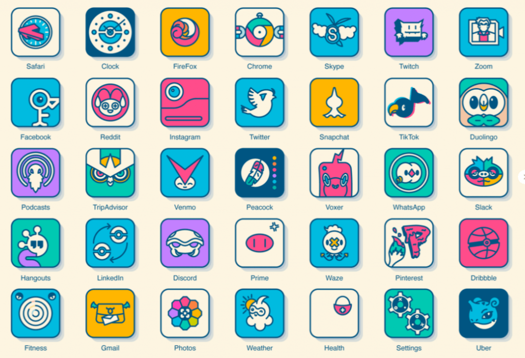 64 Pokémon Custom iOS App Icons - 365 Web Resources